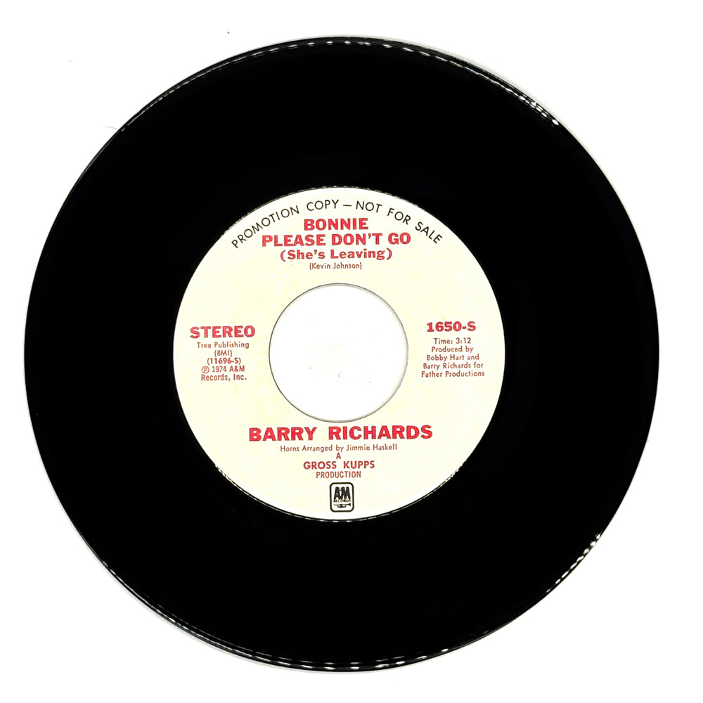 Barry Richards : BONNIE PLEASE DON'T GO (SHE'S LEAVING)/ BONNIE PLEASE ...