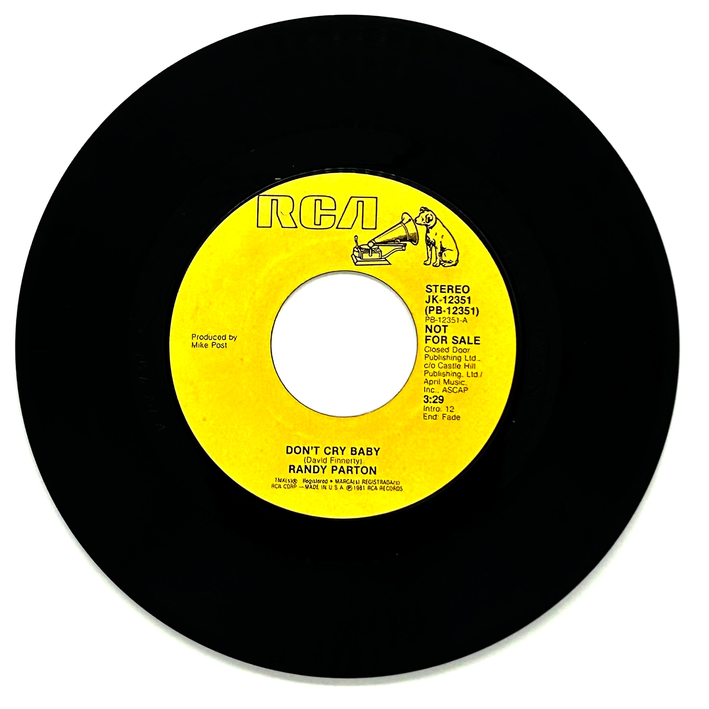 Randy Parton : DON'T CRY BABY/ DON'T CRY BABY – Frank Shankly's Records