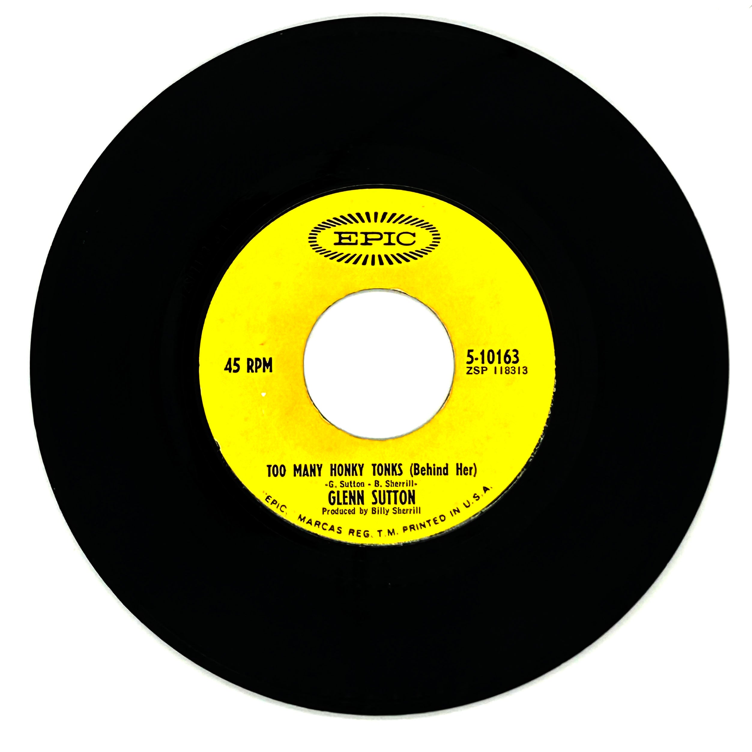 Glenn Sutton : TOO MANY HONKY TONKS (BEHIND HER)/ I AIN'T BUILT THAT W ...