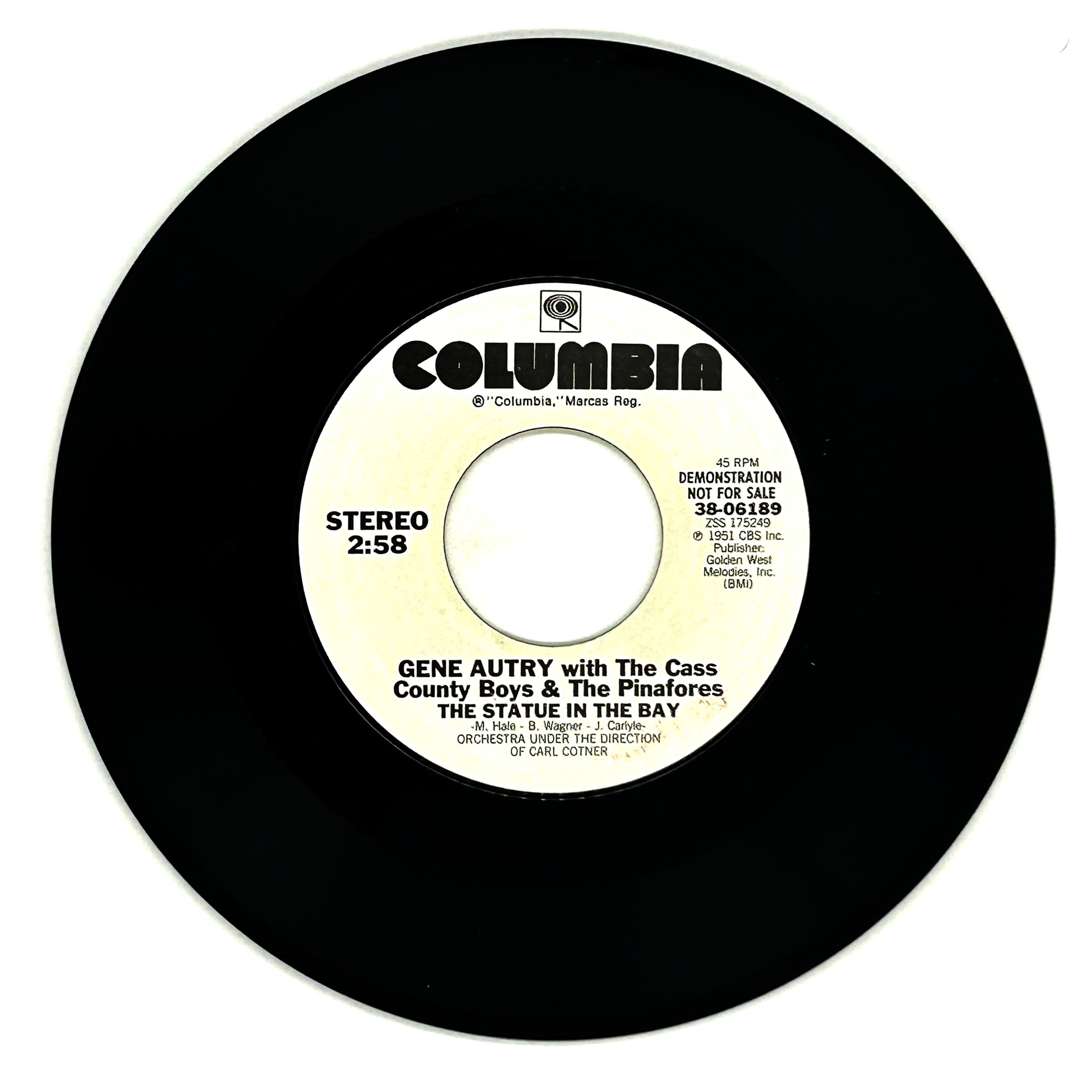 Gene Autry with the Cass County Boys & The Pinafores : THE STATUE IN T ...