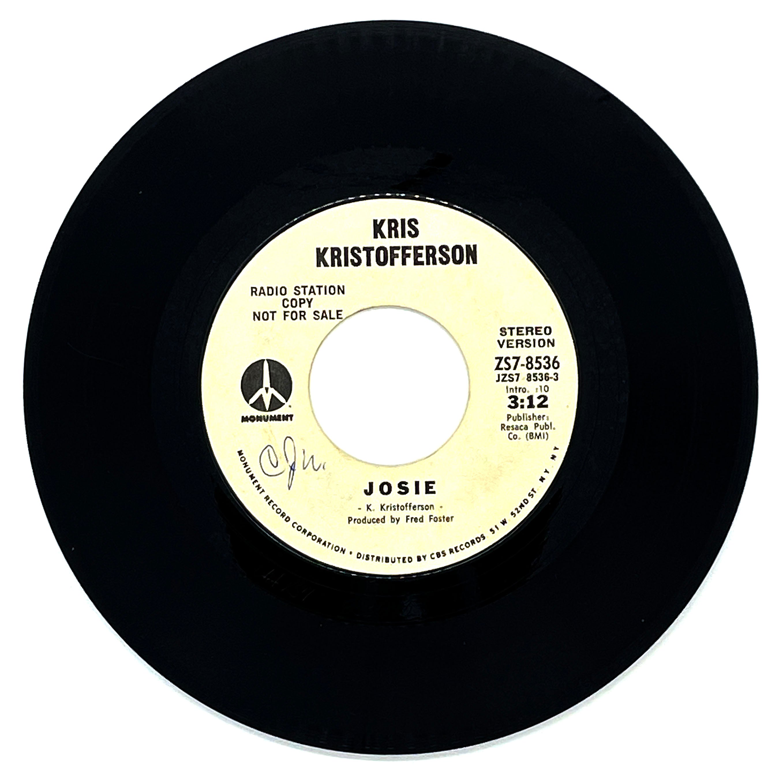 Kris Kristofferson : JOSIE/ JOSIE – Frank Shankly's Records