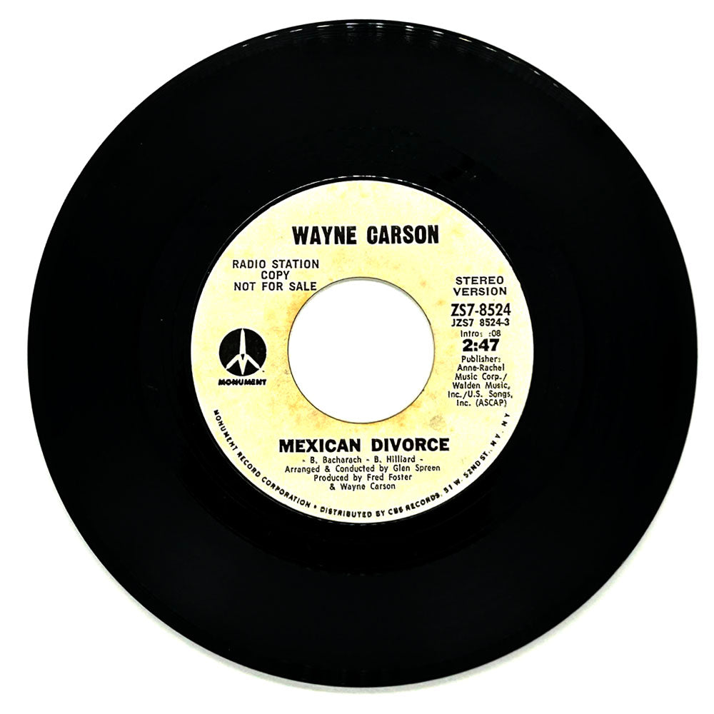 Wayne Carson : MEXICAN DIVORCE/ MEXICAN DIVORCE – Frank Shankly's Records